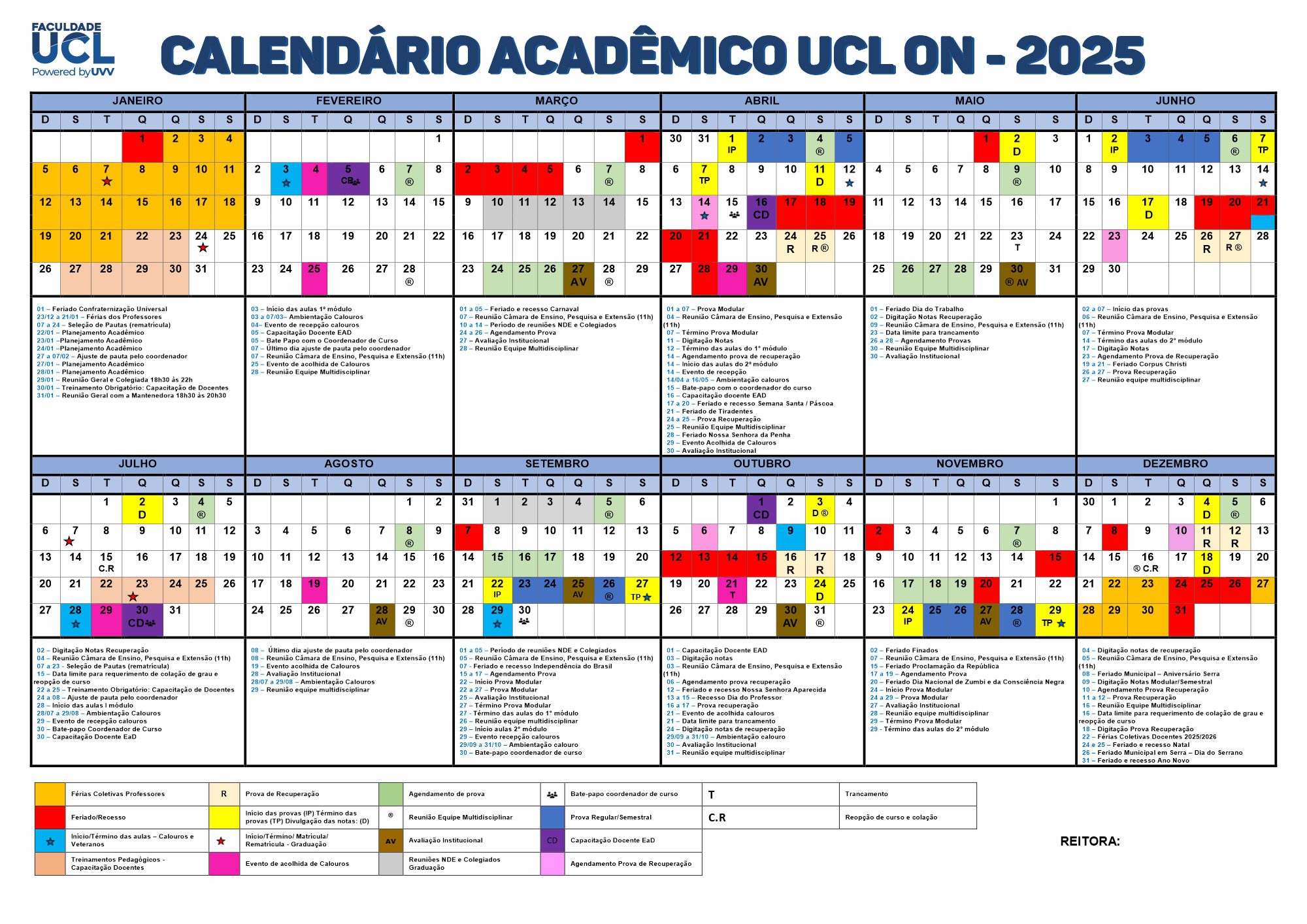 calendario-academico-ucl - Faculdade UCL